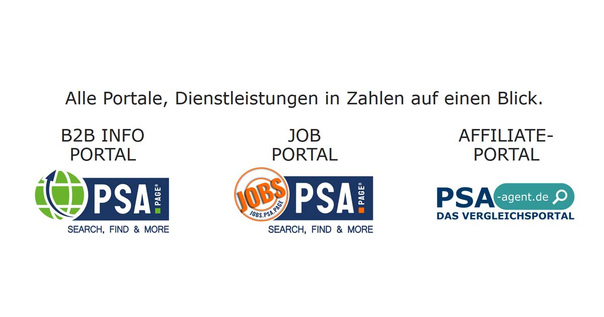 MEDIADATEN & PREISE – PSA.PAGE GmbH | Alle Portale und Dienstleistungen im Überblick